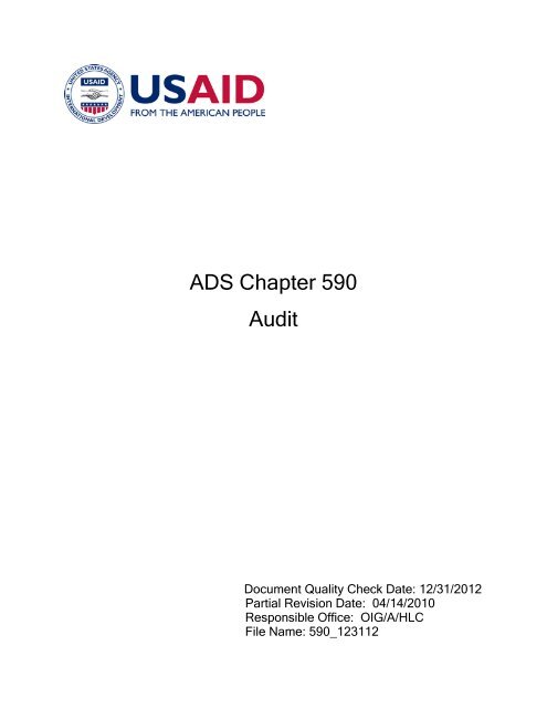 ADS 590 - AUdit - usaid