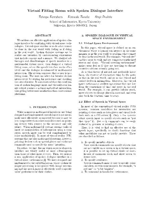 Virtual Fitting Room with Spoken Dialogue Interface