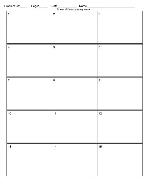 Math Answer Sheet