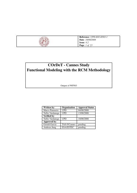 Functional Modelling with the RCM Methodology