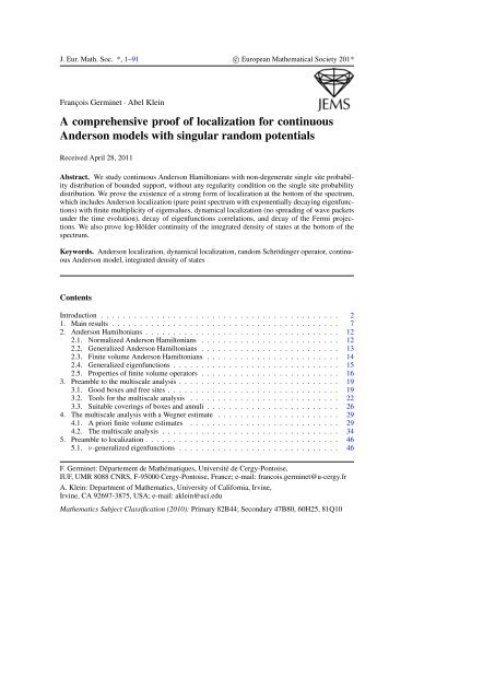 A comprehensive proof of localization for continuous Anderson ...