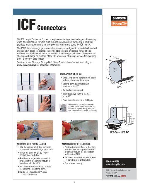 Flier: ICF Connectors (F-ICFVL10) - Simpson Strong-Tie