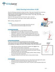 Daily Cleaning Instructions: KL15 Series - Kirby Lester