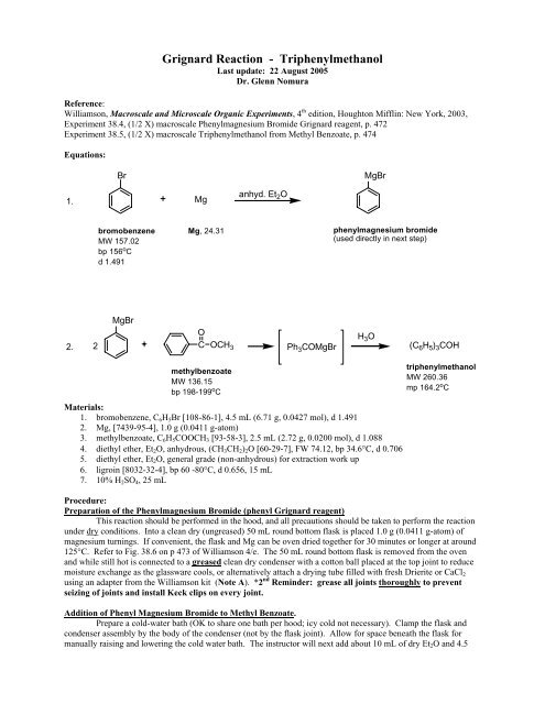 Triphenylmethanol Mechanism