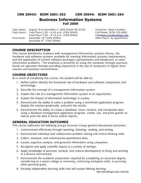 View Syllabus - Faculty & Staff, Georgia Perimeter College View Syllabus - Faculty & Staff, Georgia Perimeter College