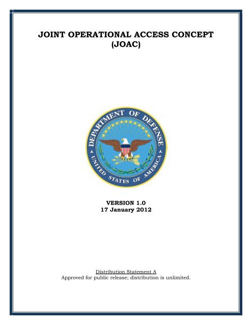 Joint Operational Access Concept (JOAC) - United States ...