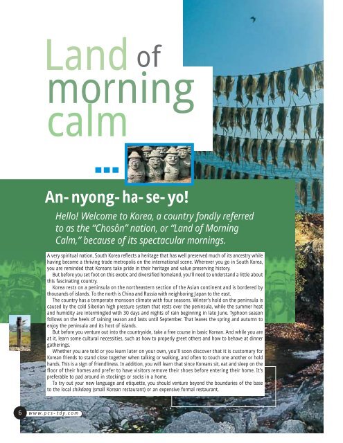 An-nyong-ha-se-yo! Hello! Welcome to Korea, a country fondly ...