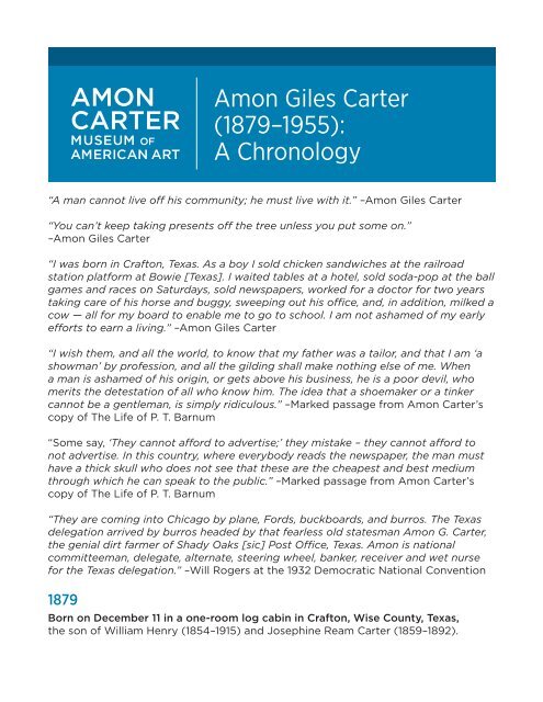 Amon Giles Carter - Amon Carter Museum