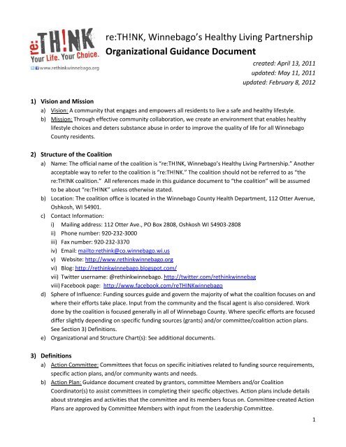 Sample Organizational Guidance Document Wisconsin 