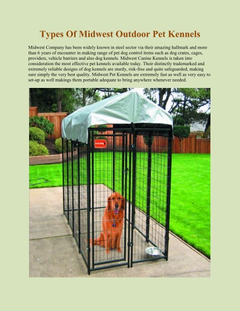 Types Of Midwest Outdoor Pet Kennels