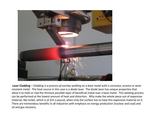 Laser Cladding â Cladding is a process of overlay-welding on a ...