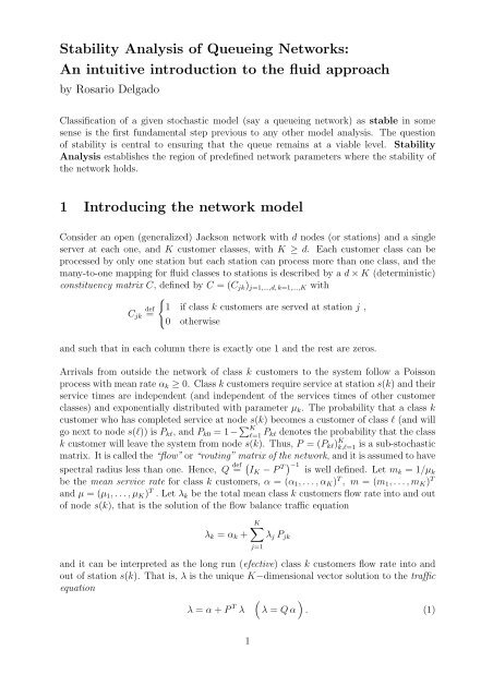 Stability Analysis of Queueing Networks: An intuitive introduction to ...