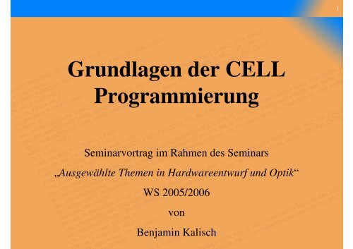 Grundlagen der CELL Programmierung