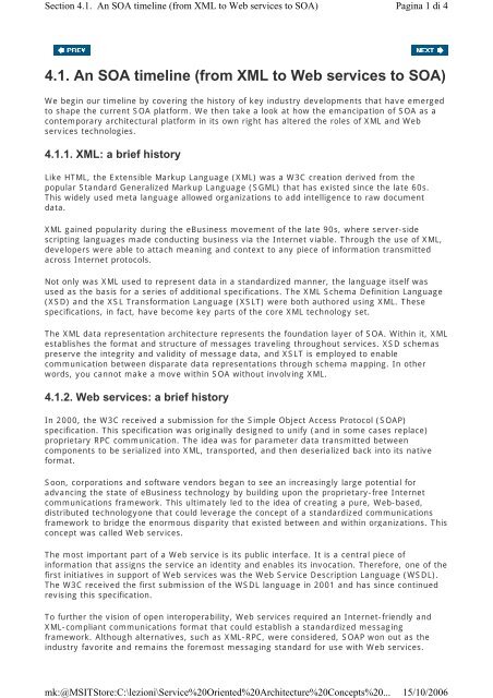 4.1. An SOA timeline (from XML to Web services to SOA)