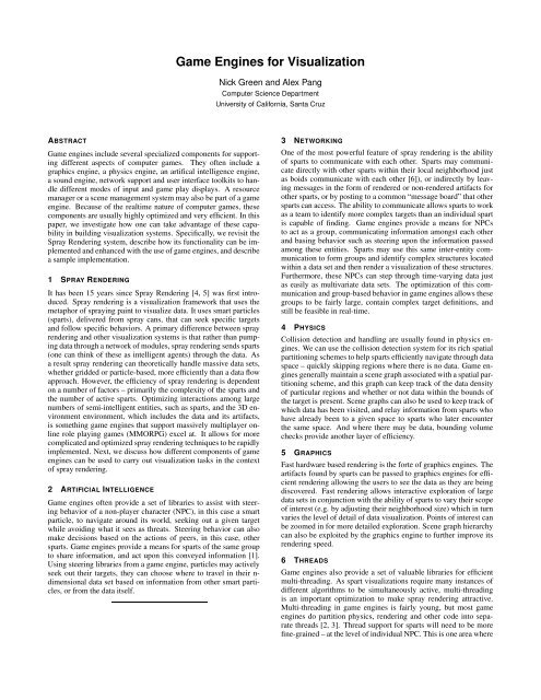 Game Engines for Visualization - The Study Stream