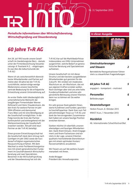 60 Jahre T+R AG