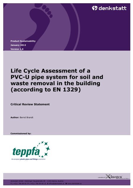 Life Cycle Assessment of a PVC-U pipe system for ... - BureauLeiding
