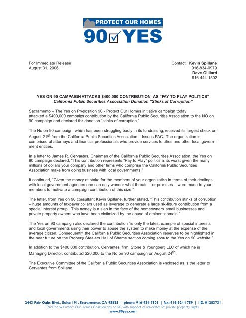 For Immediate Release Contact: Kevin Spillane August 31, 2006 ...