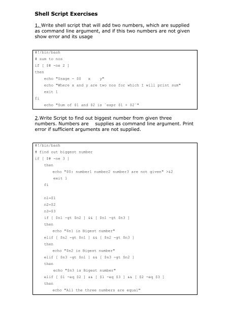 Shell Script Exercises.pdf - HighLearn Shell Script Exercises.pdf - HighLearn