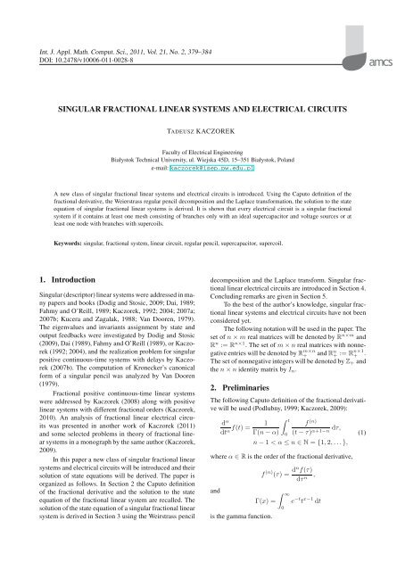 Singular Fractional Linear Systems And Electrical Circuits
