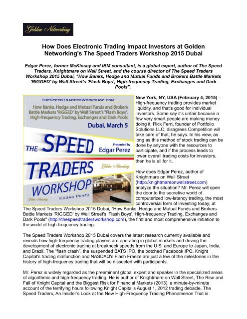 How Does Electronic Trading Impact Investors at Golden Networking's The ...