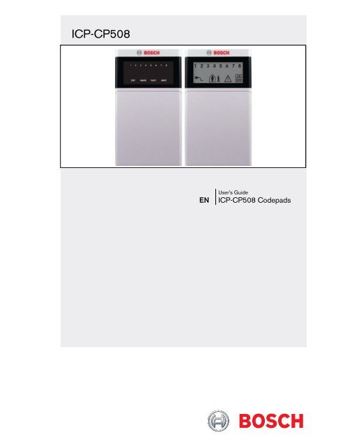 ICP-CP508 - Bosch Security Systems
