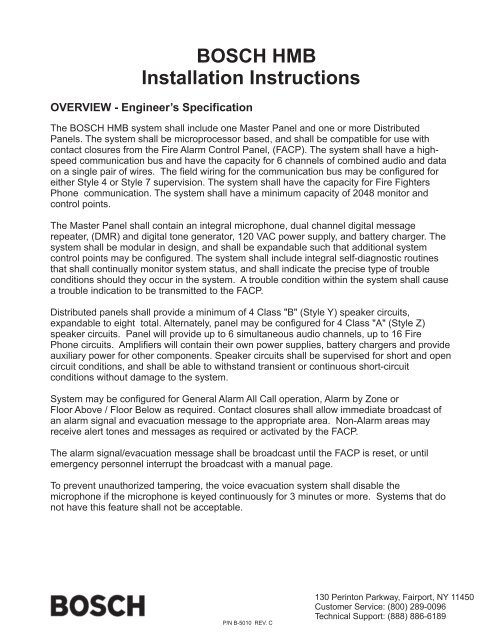 Installation Guide (B-5010 Rev C HMX Install) - Bosch Security ...