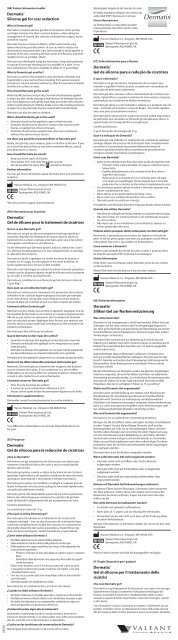 Dermatix® Silicone gel for scar reduction Dermatix® Gel de ... - Meda