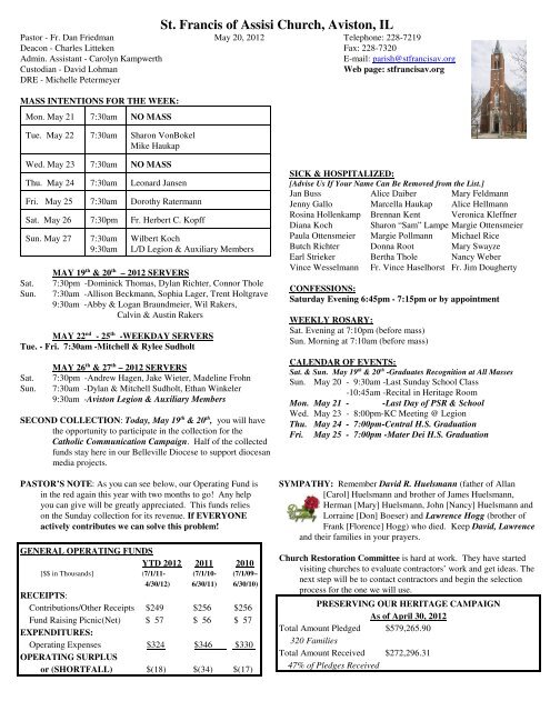 St. Francis of Assisi Church, Aviston, IL - St. Francis of Assisi Parish