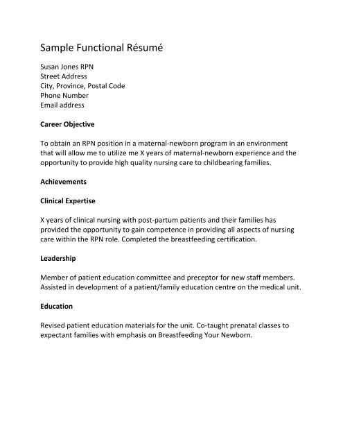 Functional - Registered Practical Nurses Association of Ontario