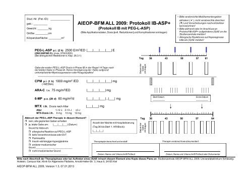 AIEOP-BFM ALL 2009: Protokoll IB-ASP+