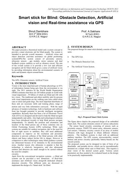 Smart Stick For Blind Obstacle Detection Artificial Vision And Real