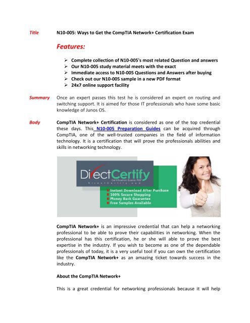 N10-005 Exam Questions & Answers