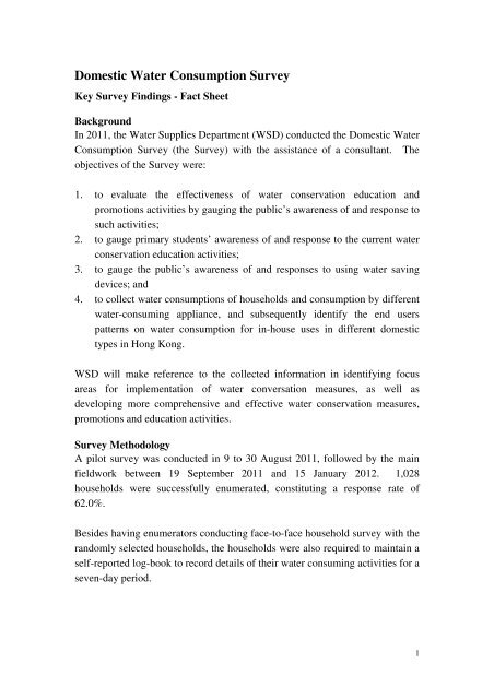 Domestic Water Consumption Survey