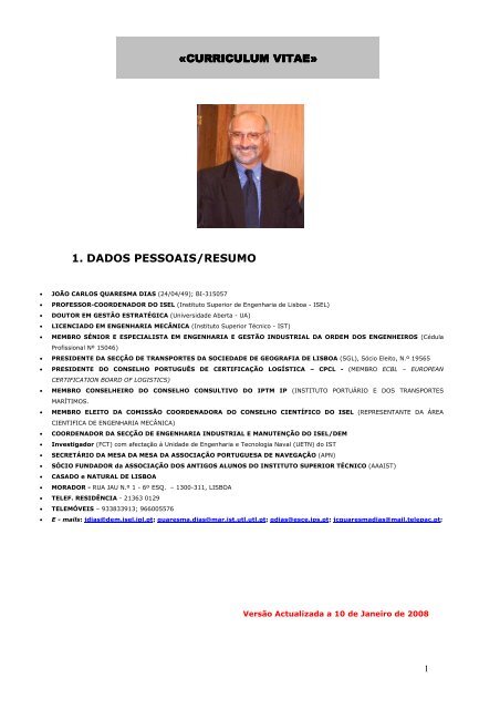 CV Janeiro de 2008 - ISEL