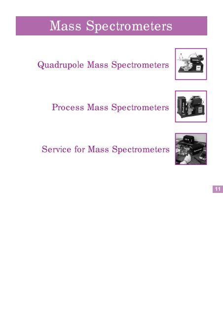 Mass Spectrometers & Residual Gas Analyzers Mass Spectrometers & Residual Gas Analyzers