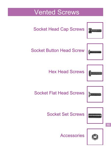 Screws with Vent Holes for HV and UHV Applications