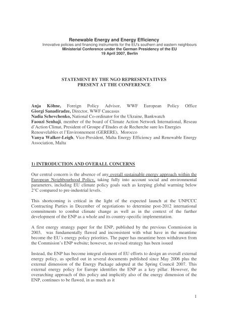 Closing Panel: NGO's Statement - Ministerial Conference