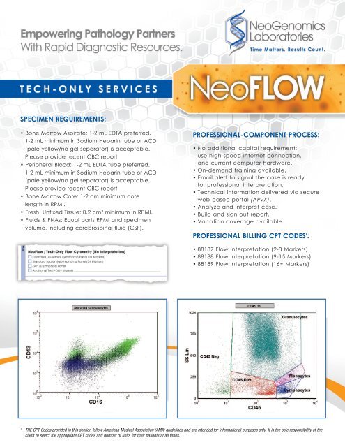 NeoFLOW Cytometry overview page - NeoGenomics Laboratories