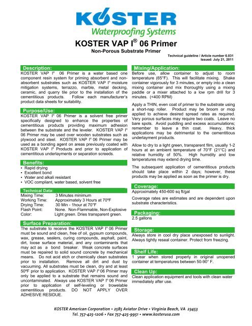 Koster VAP-1 06 Primer