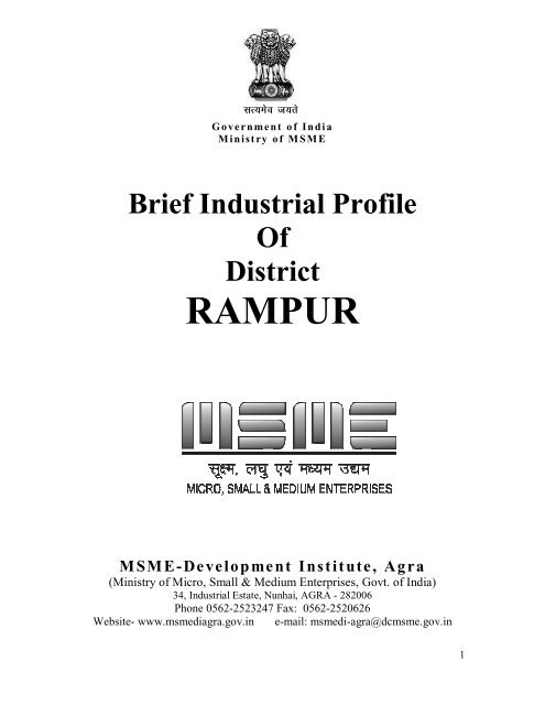 19 DIPS Rampur - MSME-Development Institute,Agra