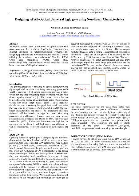 Designing Of All Optical Universal Logic Gate Using Non Linear