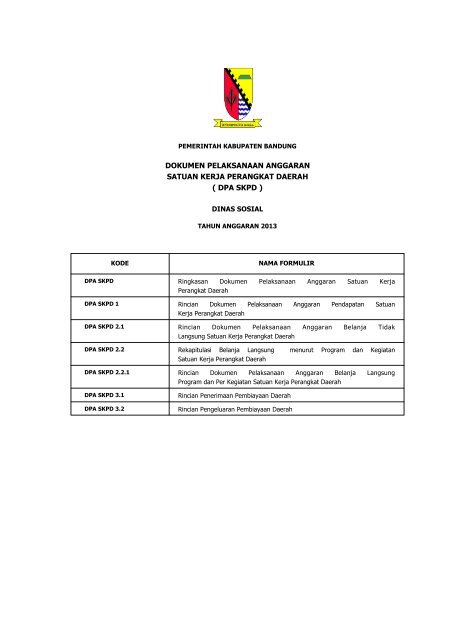dpa skpd - Pemerintah Kabupaten Bandung
