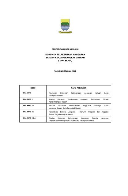 Ringkasan DPA - SKPD - Pemerintah Kota Bandung