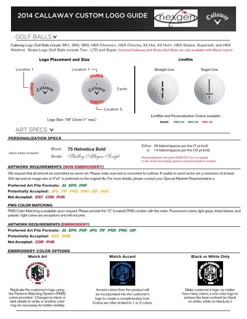 2014 CALLAWAY CUSTOM LOGO GUIDE