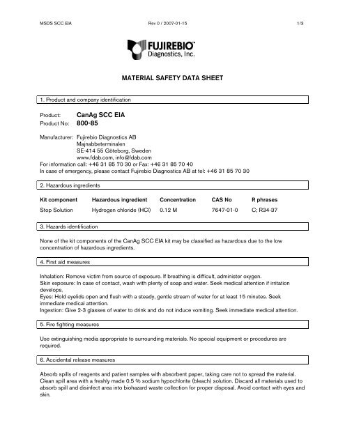 MSDS SCC EIA rev 0.pdf - Fujirebio Diagnostics, Inc.