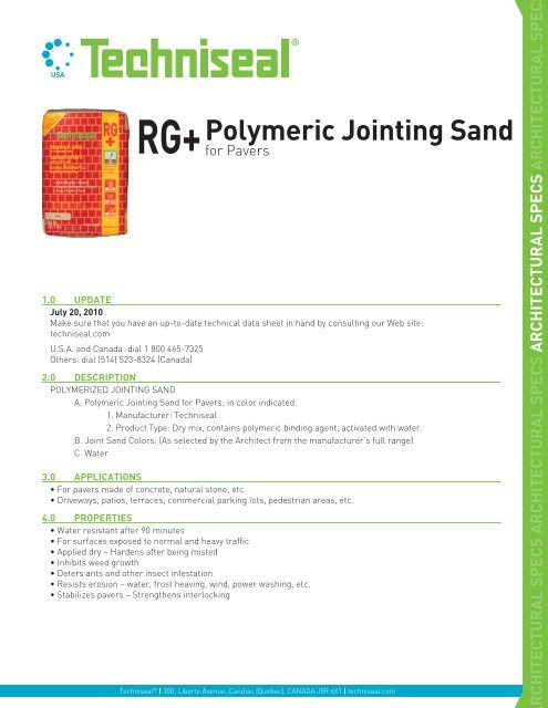 RG+ Polymeric Jointing Sand - Techniseal