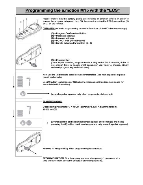 Quick programming guide M15.pdf - Frank Mobility Systems