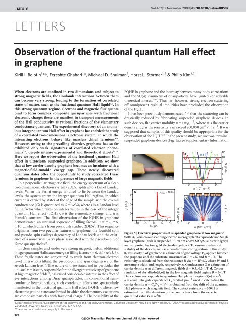 Observation of the fractional quantum Hall effect in graphene