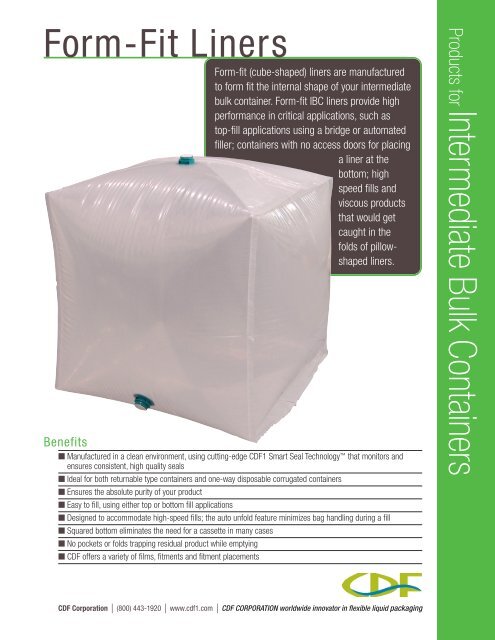 Interm ediate BulkContainers Form-Fit Liners - CDF Corporation